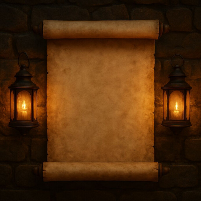 Vintage Medieval Paper Scroll Instagram Post Template | PosterMyWall