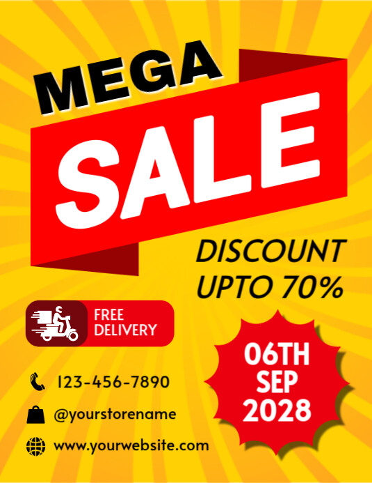 Vintage Mega Sale And Discount Offer Flyer (us Letter) Template ...