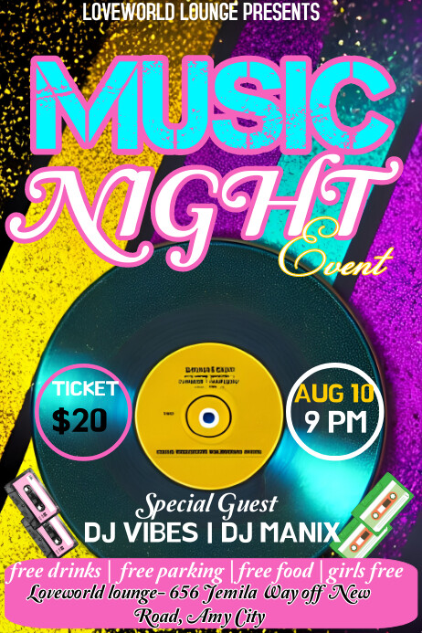 Copy of Vintage Music Night Event Poster | PosterMyWall