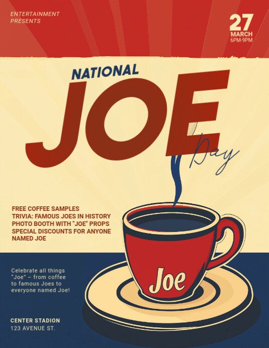 Vintage National Joe Day Event Flyer (us Letter) Template | PosterMyWall