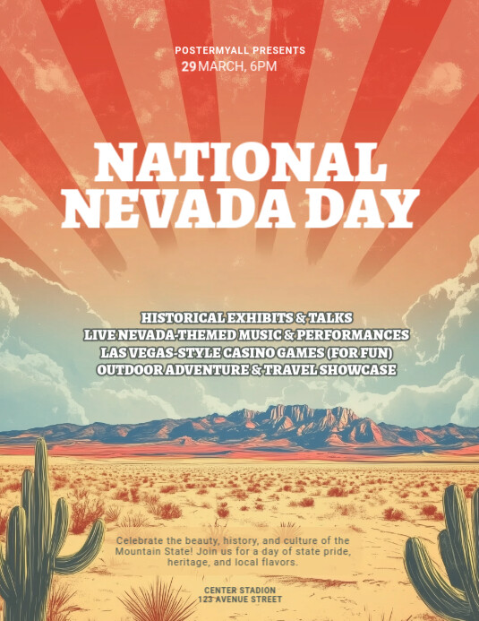 Vintage National Nevada Day Flyer (us Letter) Template | PosterMyWall