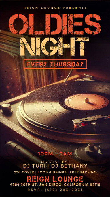 Copy of Vintage Oldies Night Instagram Story | PosterMyWall