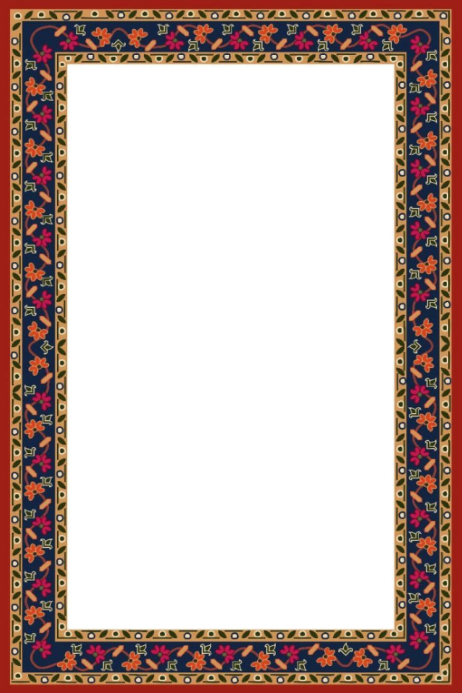 Plantilla de Vintage Persian Carpet Border Frame With Floral Motifs ...
