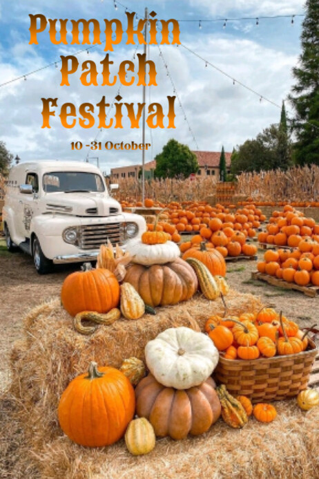 Vintage pumpkin patch vibes Template | PosterMyWall