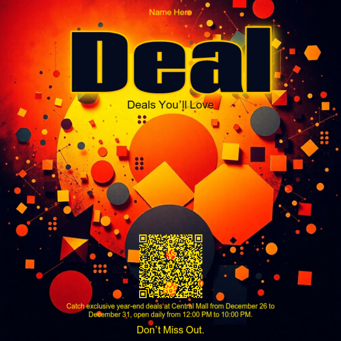 Vintage Retro Maximalist Year End Deals Visual Instagram Post Template ...