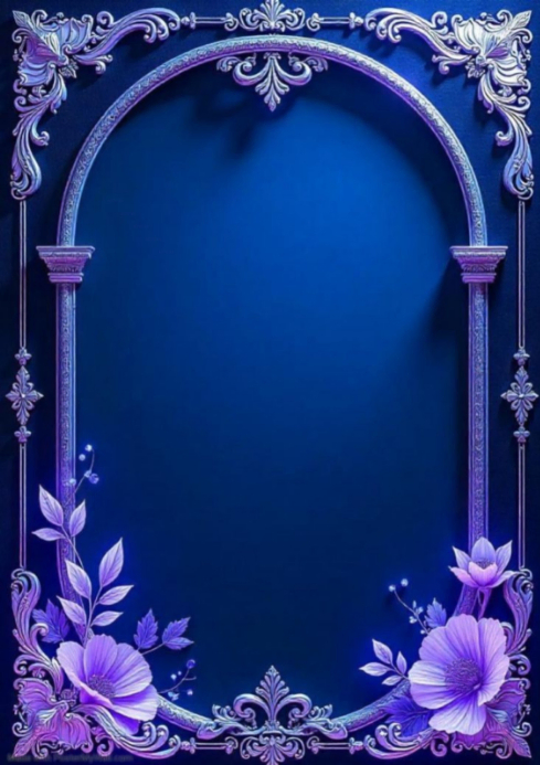 Vintage Royal Purple Archway With Floral Ornaments A4 Template ...