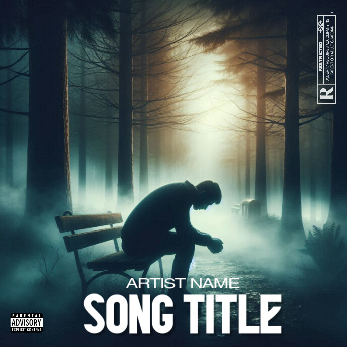 Plantilla de Vintage Sad Alone Fog Song Mixtape Album Cover Art Album ...