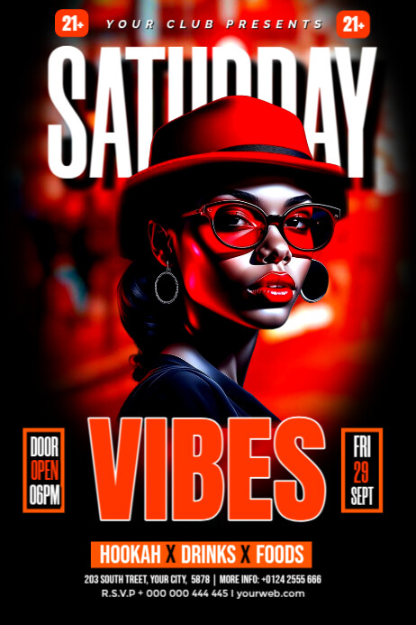 Vintage Saturday Vibes Poster Template | PosterMyWall