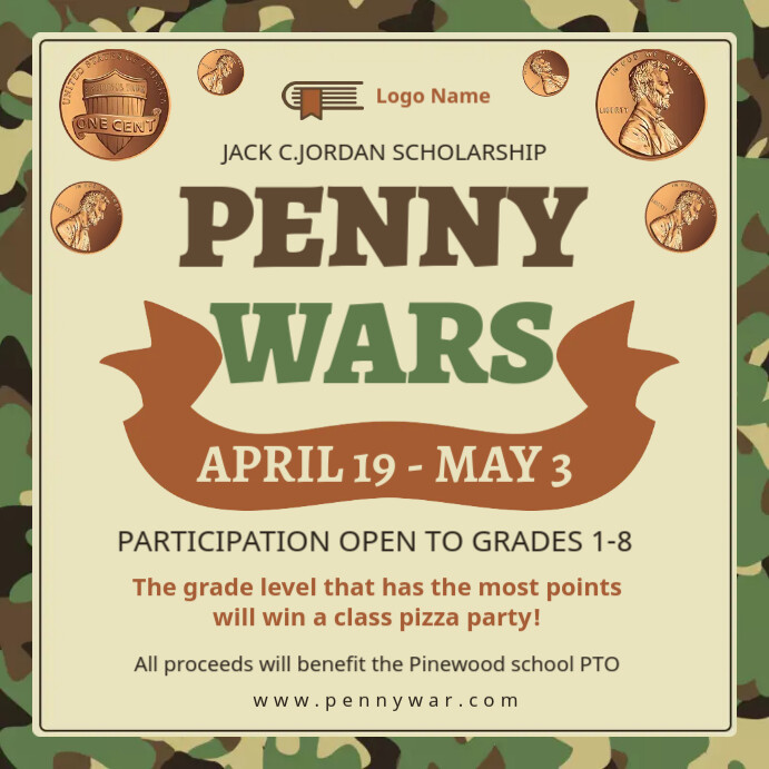 Vintage School Penny wars drive online ad Template | PosterMyWall