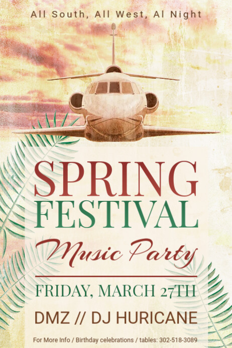Copy of Vintage Spring Music Party Poster Template | PosterMyWall