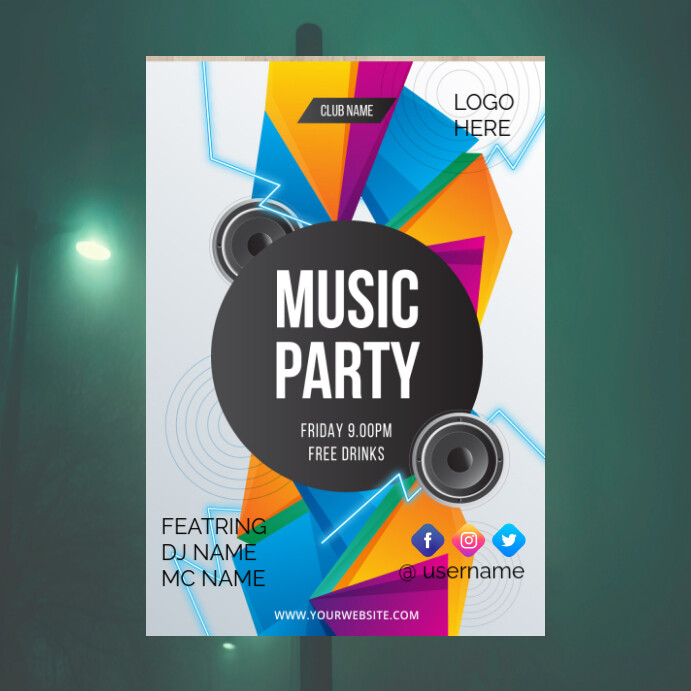 Stop light party flyer Templat | PosterMyWall