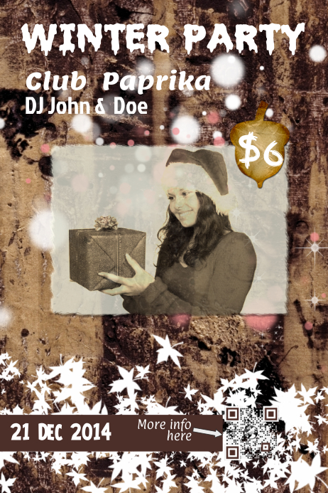 Vintage style party poster with QR code | PosterMyWall
