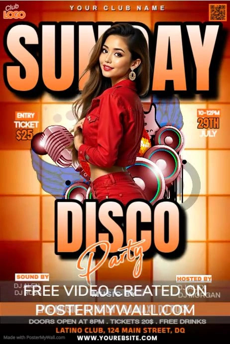 Copy of Vintage Sunday Disco Party Poster | PosterMyWall