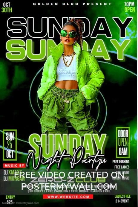 Vintage Sunday Night Party Poster Template | PosterMyWall
