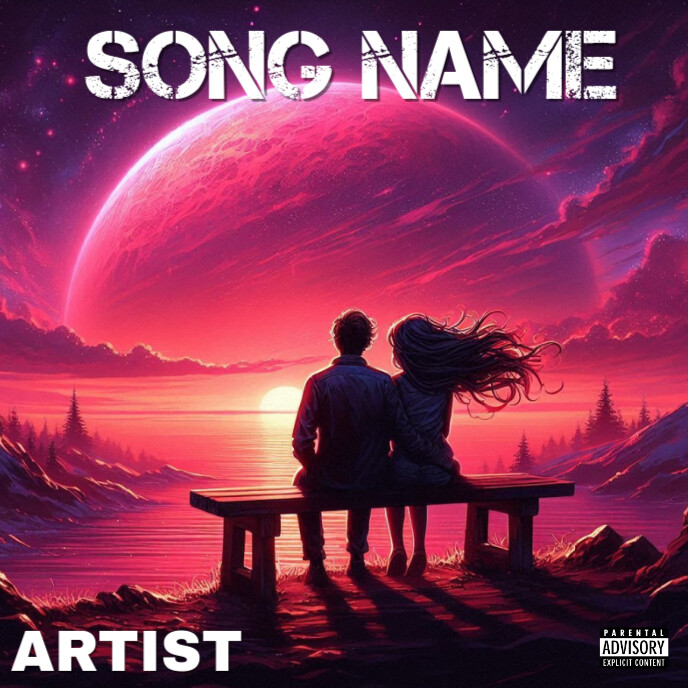 Vintage Sunset Couple Love Song Mixtape Album Cover Art Album Cover ...