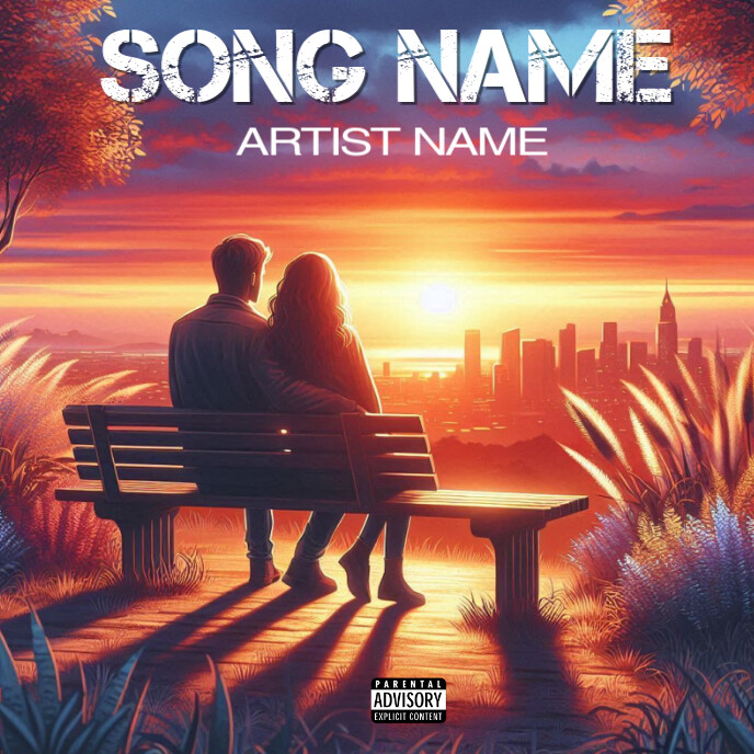 Copy of Vintage Sunset Couple Love Song Mixtape Album Cover Art Album ...