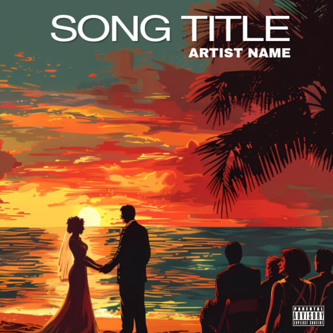 Vintage Sunset Couple Love Song Mixtape Album Cover Art Album Cover ...