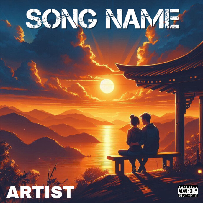 Copy of Vintage Sunset Couple Love Song Mixtape Cover Art Album Cover | PosterMyWall