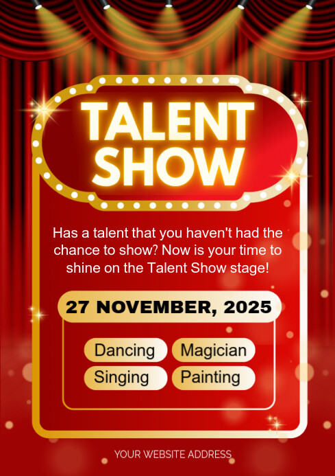 Vintage Talent Show And Standup Comedy Show Posters A4 Template ...