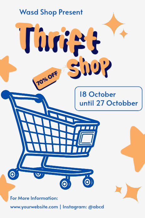 Vintage Thrift Event Poster Template | PosterMyWall