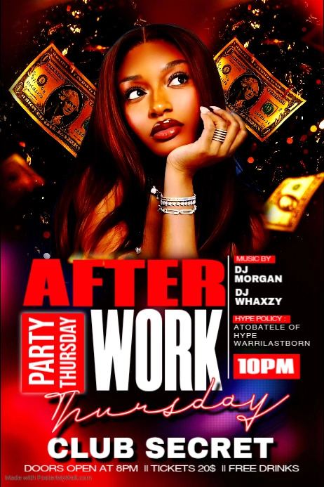 Vintage Thursday After Work Party Poster Modelo | PosterMyWall
