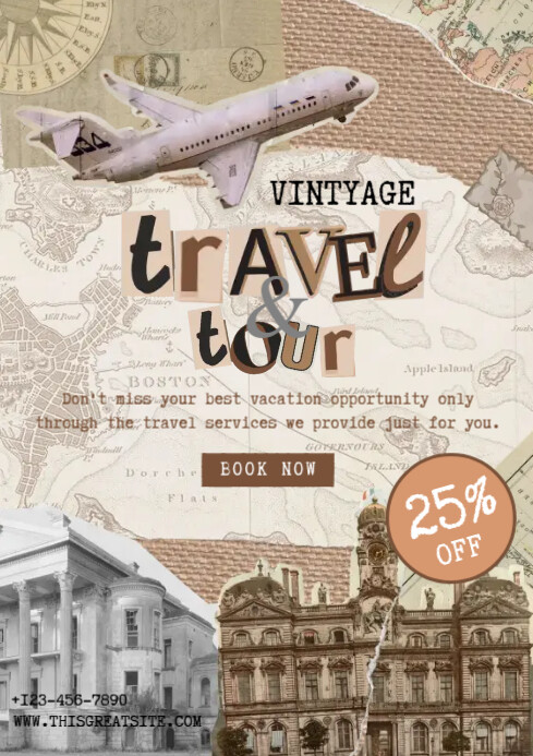 Plantilla de Vintage Travel & Tour Flyers | PosterMyWall