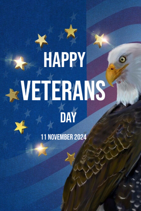 Vintage Veterans Day 11 November 2024 Poster Template | PosterMyWall