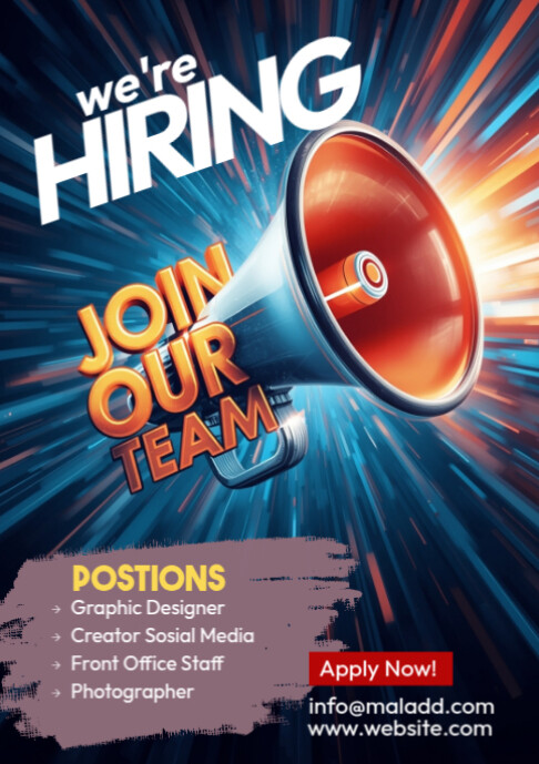 Vintage We Are Hiring A2 Template | PosterMyWall