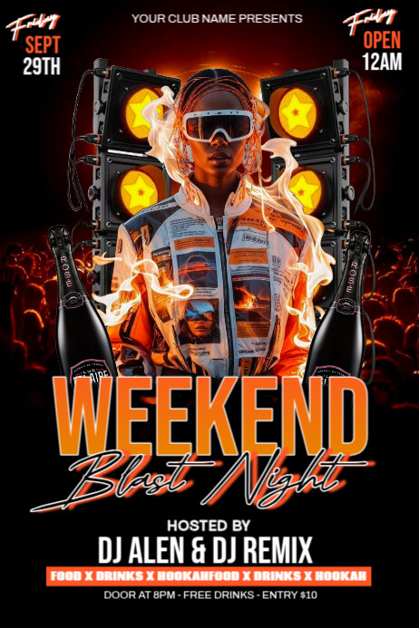 Vintage Weekend Blast Night Poster Template | PosterMyWall