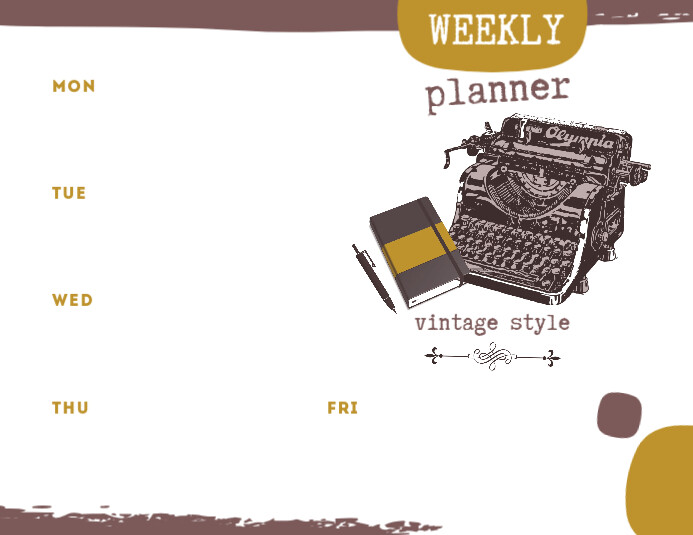 Vintage Weekly Planner Template | PosterMyWall