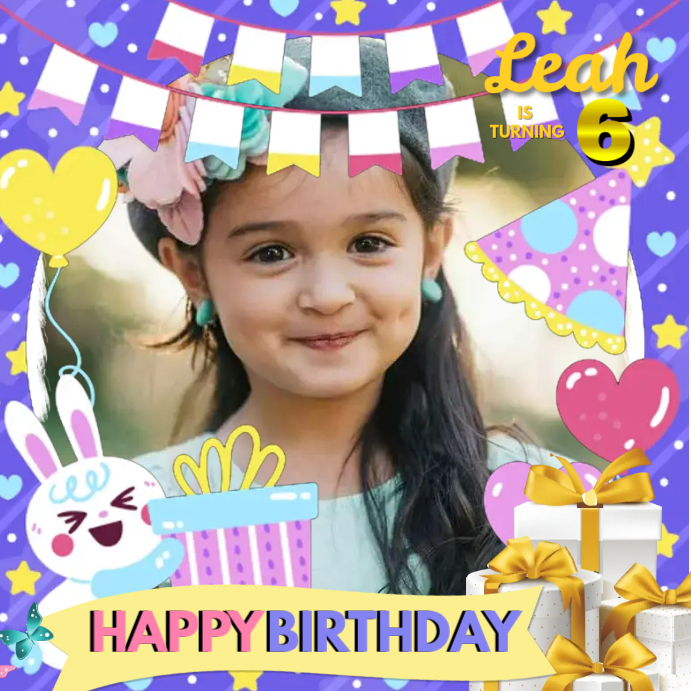 Violet Birthday Celebration Template | PosterMyWall