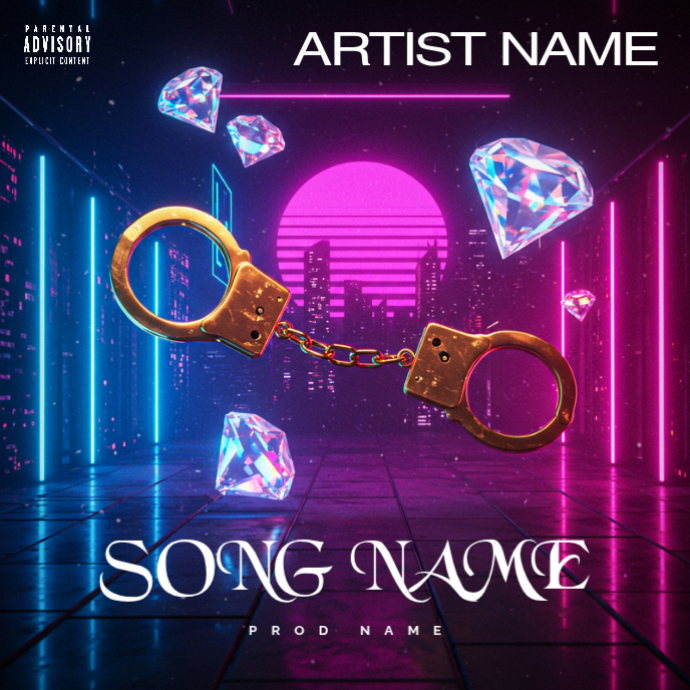 Violet Music Album Cover retro diamond Template | PosterMyWall