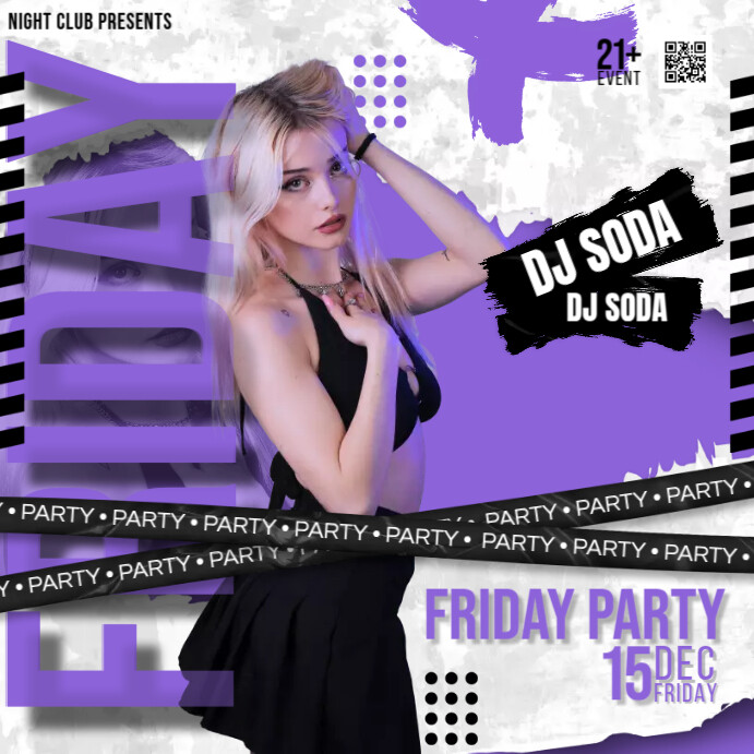 Violet Party Instagram Ads Template | PosterMyWall