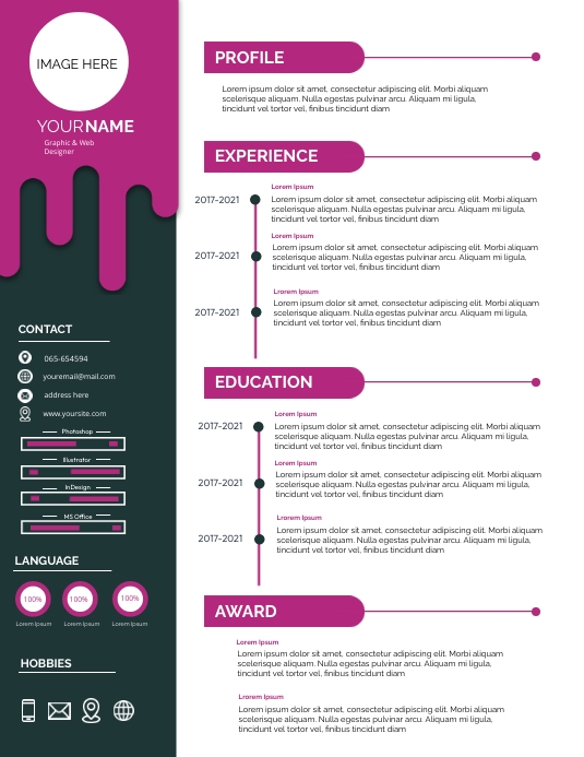 Copy of Violet Resume Template | PosterMyWall