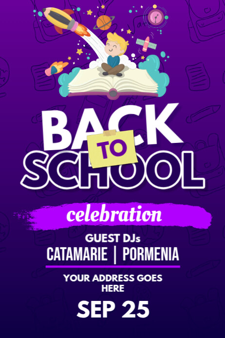 Violet School Party Design Template | PosterMyWall
