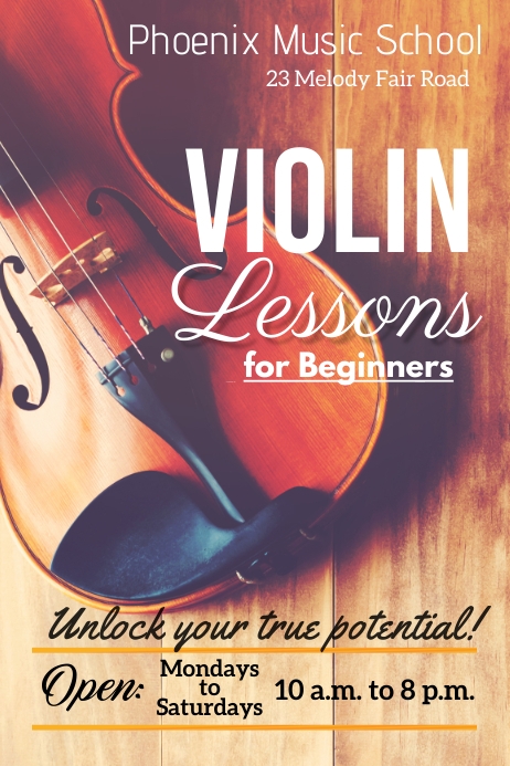 violin lessons template | PosterMyWall