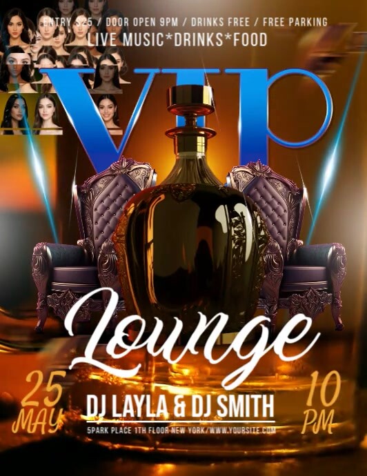 vip Lounge dj party Template | PosterMyWall