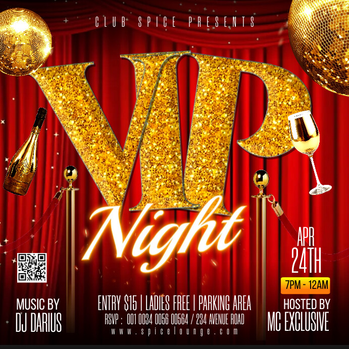 VIP Night club party flyer template | PosterMyWall