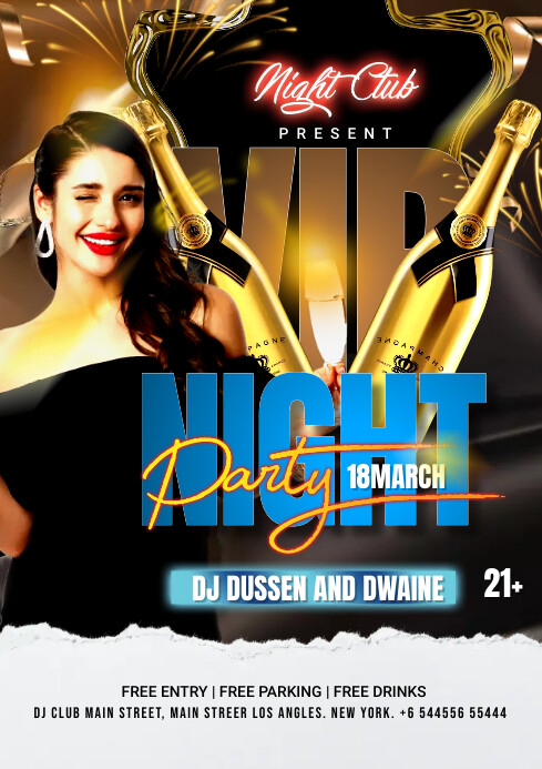 VIP NIGHT PARTY TEMPLATE | PosterMyWall