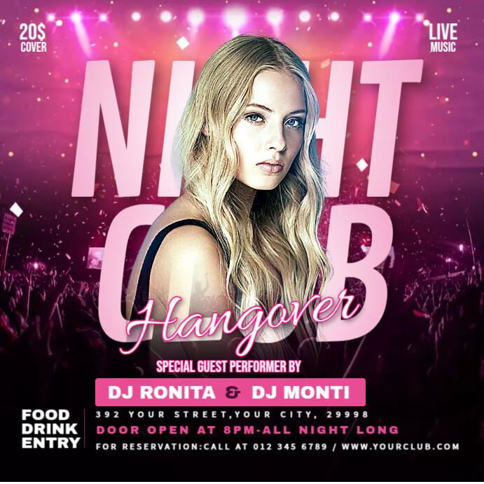 Plantilla de VIP Nightclub Party Square Ads | PosterMyWall