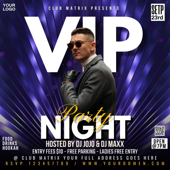 VIP PARTY NIGHT Template | PosterMyWall
