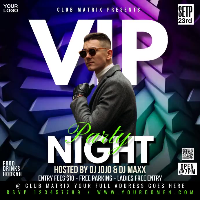 VIP PARTY NIGHT Template | PosterMyWall