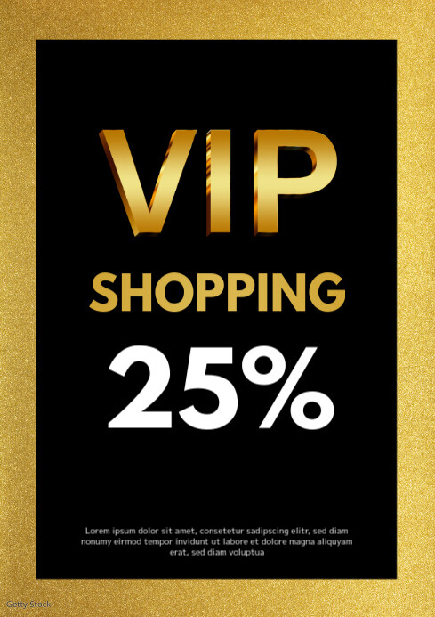 VIP Shopping Sale Promotion Customer Ad Gold Template | PosterMyWall