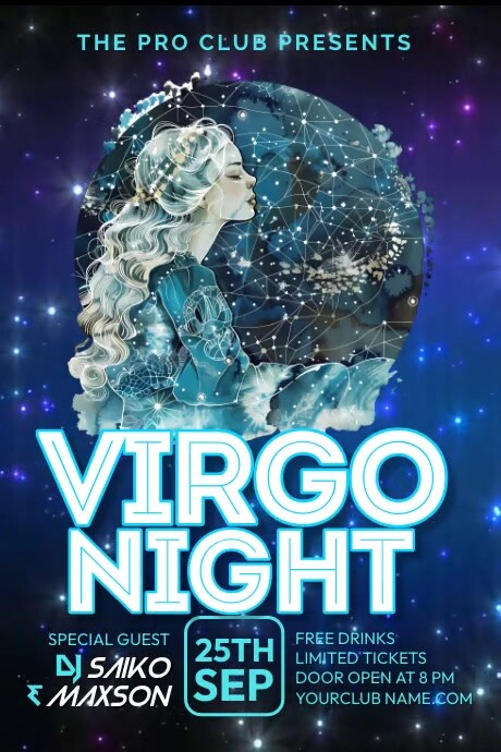 Virgo Night Poster Template | PosterMyWall
