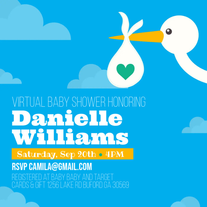 Virtual Baby Shower Template | PosterMyWall