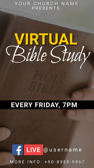 virtual Bible study, Bible study Template | PosterMyWall