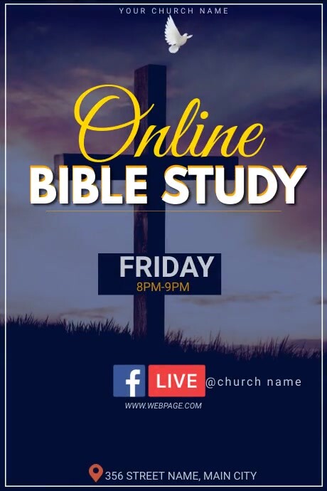 virtual Bible study, Bible study Template | PosterMyWall