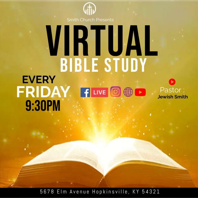 Virtual Bible Study , bible study and worship Templat | PosterMyWall