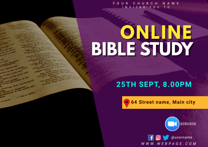 virtual bible study Template | PosterMyWall