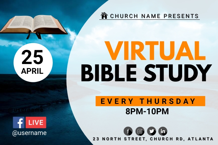 Virtual Bible study Template | PosterMyWall